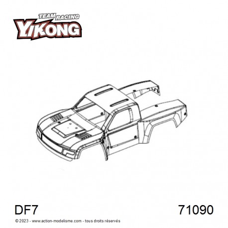 YIKONG racing YK-71090 - Carrosserie DF7 transparente